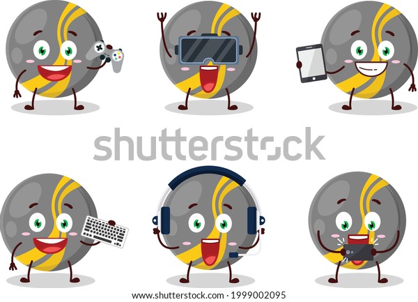 Black Stripes Marbles Cartoon Character Playing Stock Vector (Royalty ...