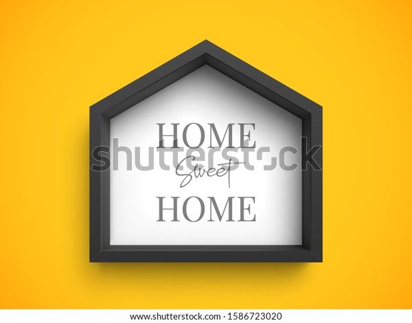 Black Stylish Frame Shape House Inscription Stock Vector (Royalty Free ...