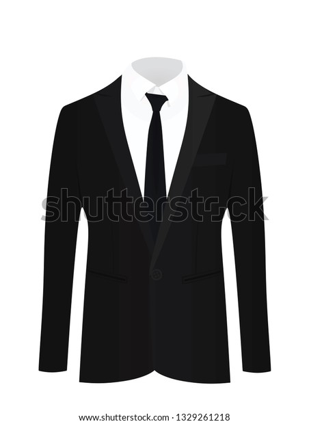 Black Suit Vector Illustration 스톡 벡터(로열티 프리) 1329261218