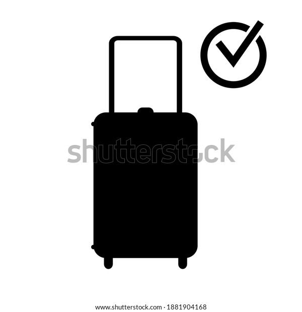 Black Suitcase Check Mark On White Stock Vector (Royalty Free ...
