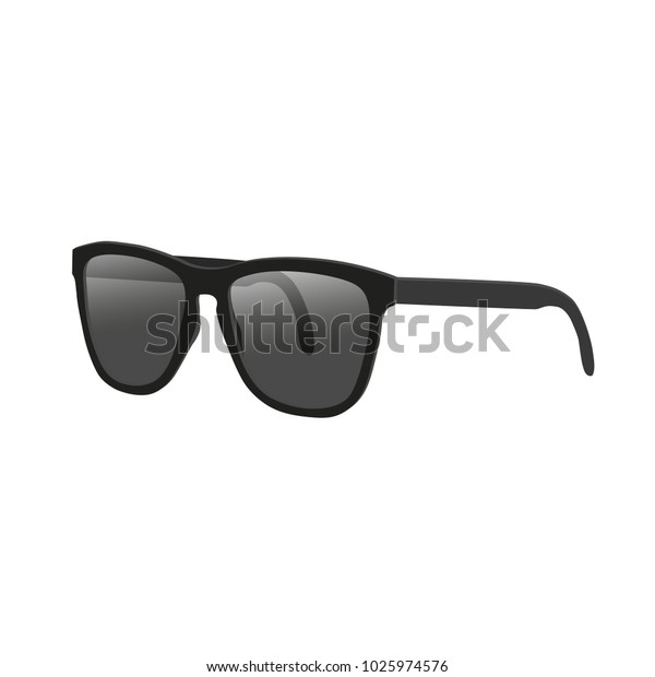 Black Sunglasses Isolated Vector Illustration Side Stock Vector ...