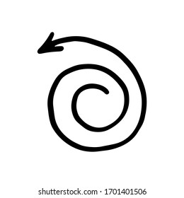 Black Swirl Arrow Vector Icon Handdrawn Stock Vector (Royalty Free ...