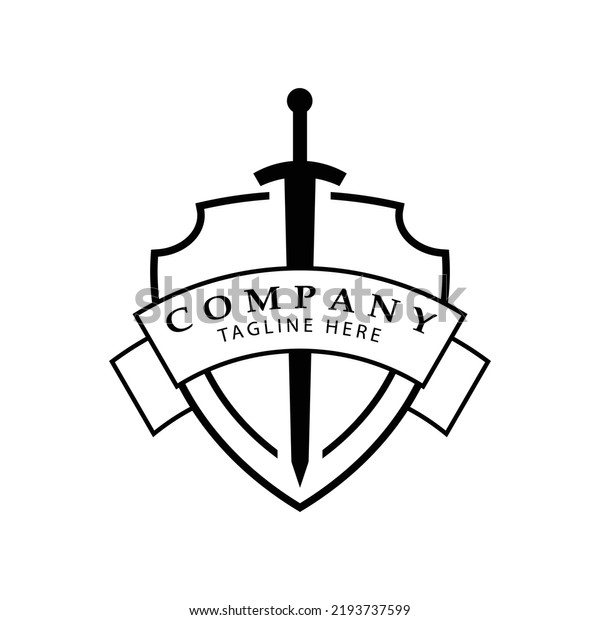 Black Sword Logo Vector Shillouette Stock Vector (Royalty Free ...