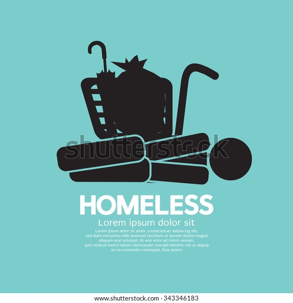 Black Symbol Graphic Homeless Vector Illustration Stock Vector (Royalty ...
