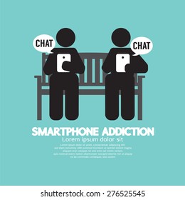 Black Symbol Smartphone Addiction Vector Illustration Stock Vector ...