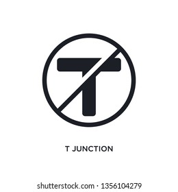 Black T Junction Isolated Vector Icon Stock Vector (Royalty Free ...
