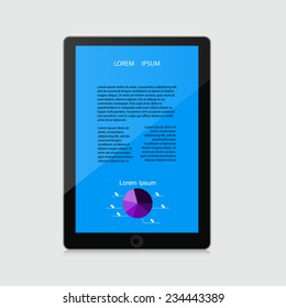 Black Tablet Blue Screen Infographics Stock Vector (Royalty Free ...