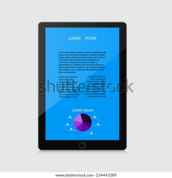 Black Tablet Blue Screen Infographics Stock Vector (Royalty Free ...