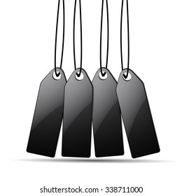 Black Tags On White Background Stock Vector (Royalty Free) 338711000 ...