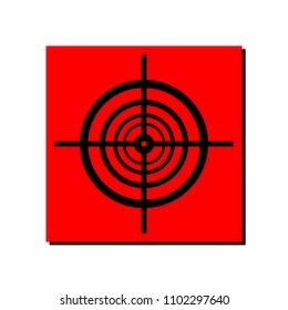 Black Target Shooting Red Square Sign Stock Vector (Royalty Free ...