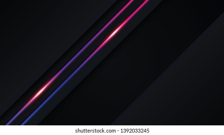 Black Tech Background Glowing Neon Lights Stock Vector (Royalty Free ...
