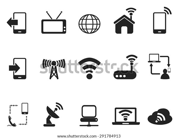 Black Telecom Icons Set Stock Vector (Royalty Free) 291784913 ...