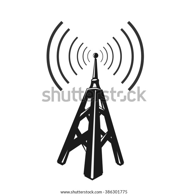 Black Telecommunications Signal Transmitter Vector Illustration Stock ...
