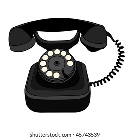 Black Telephone Stock Vector (Royalty Free) 45743539 | Shutterstock