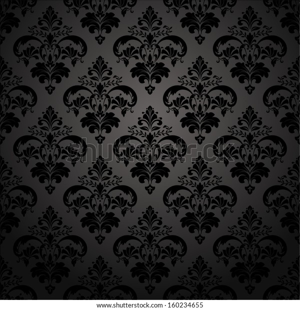 Black Texture Tile Wallpaper Floral Pattern Stock Vector (Royalty Free ...