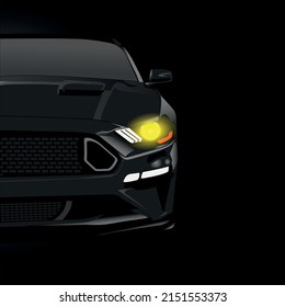 Black Theme Sedan Car Vector Illustration Stock Vector (Royalty Free ...