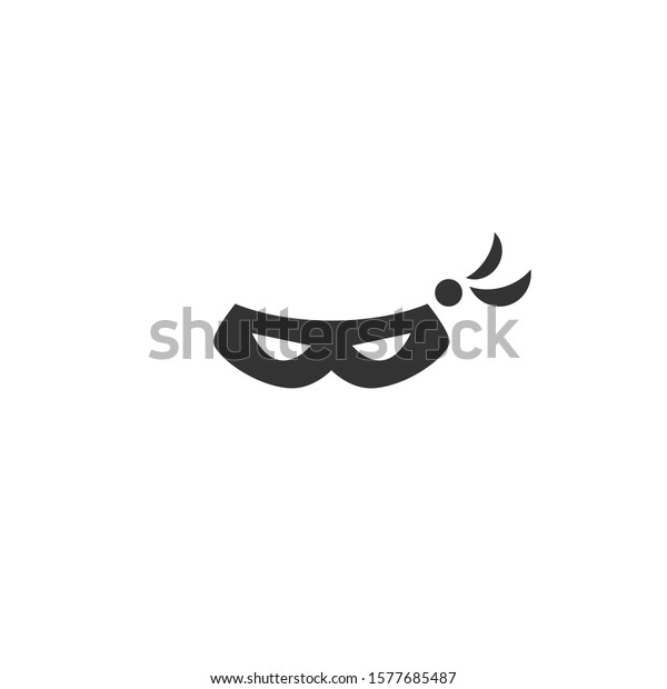 Black Thief Eye Mask Icon Robber Stock Vector (Royalty Free) 1577685487 ...