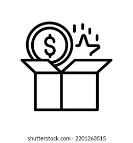 Black Thin Line Dollar Box Icon Stock Vector (Royalty Free) 2201263515 ...