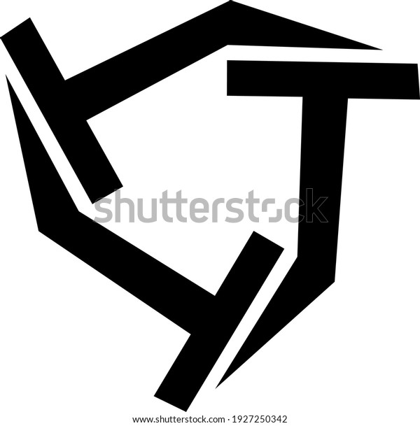 Black Three T Symbol Logo Stock Vector (Royalty Free) 1927250342 ...