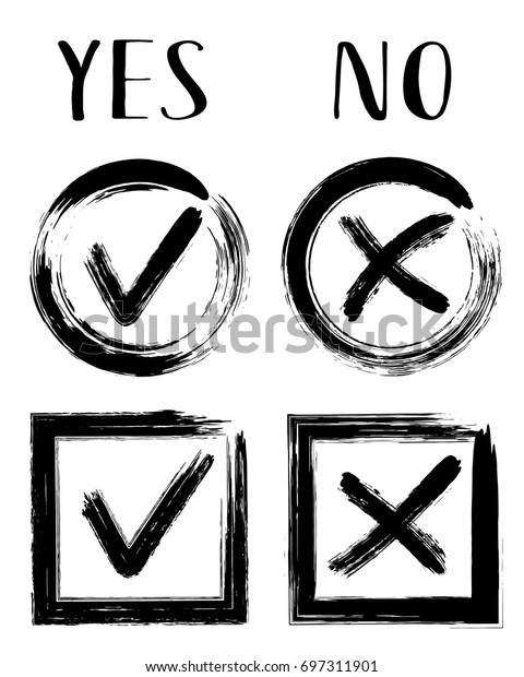 Black Tick Cross Test Signs Set Stock Vector (Royalty Free) 697311901 ...