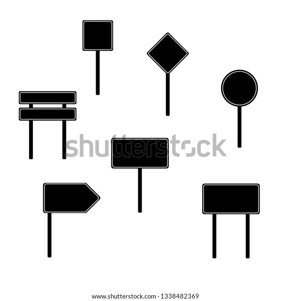 Black Traffic Signs Road Board Text Stock Vector (Royalty Free ...