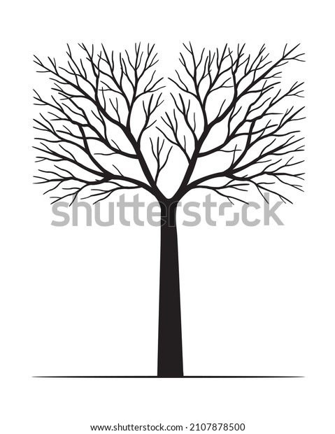 Black Tree Vector Outline Illustration Stock Vector (Royalty Free ...