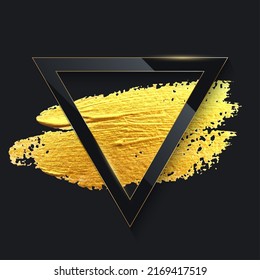 Black Triangle Border On Golden Brush Stock Vector (Royalty Free ...