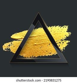 Black Triangle Border On Golden Brush Stock Vector (Royalty Free ...