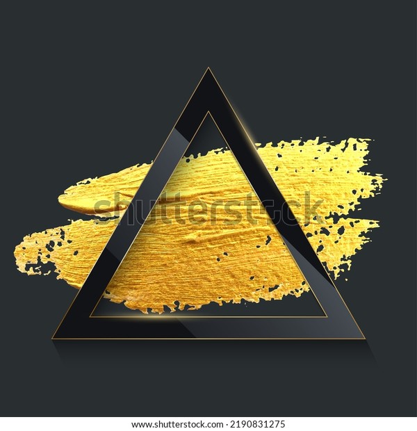 Black Triangle Border On Golden Brush Stock Vector (Royalty Free ...
