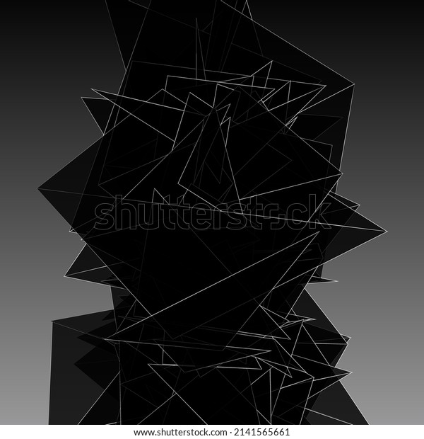 Black Triangle Outline Line Background Sharp: เวกเตอร์สต็อก (ปลอดค่า ...