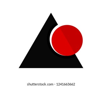 Black Triangle Red Circle Logo Design Stock Vector (Royalty Free ...
