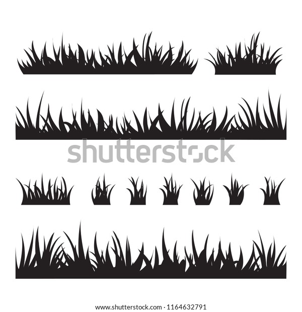 Black Tufts Grass Set Design Elements Stock Vector (Royalty Free ...