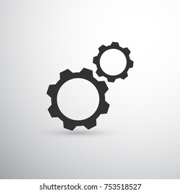 Black Two Gears Icon On Light Stock Vector (Royalty Free) 753518527 ...