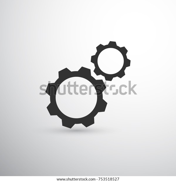 Black Two Gears Icon On Light Stock Vector (Royalty Free) 753518527 ...