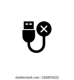 Black Usb Cable Not Connected Icon Stock Vector (Royalty Free ...