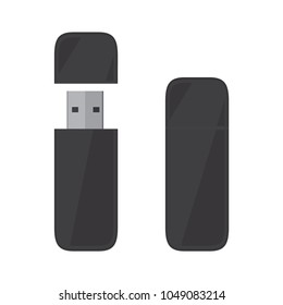 Black Usb Usb Card Flash Driver Stock Vector (Royalty Free) 1049083214 ...