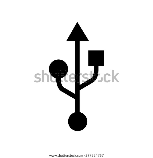 Black Usb Symbol Logo Emblem Thick Stock Vector (Royalty Free ...