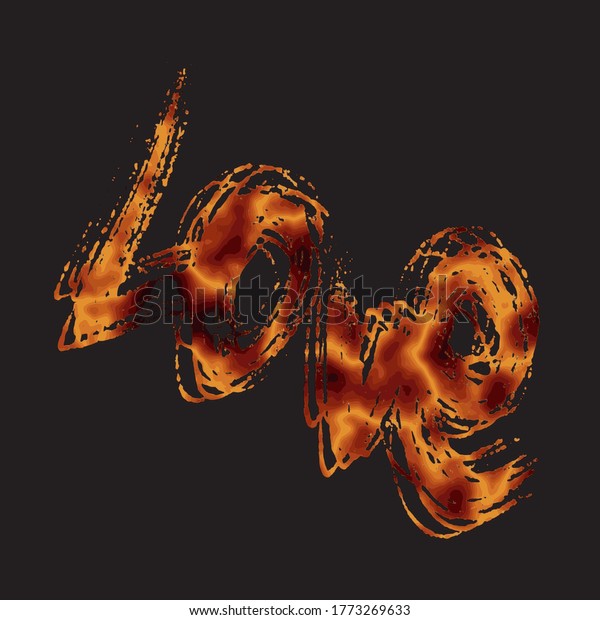 Black Vector Background Word Love Abstract Stock Vector (Royalty Free ...