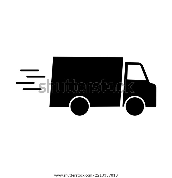 Black Vector Box Truck Truck Icon Stock Vector (Royalty Free ...