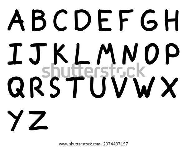 Black Vector Hand Written Alphabet Stock Vector (Royalty Free ...