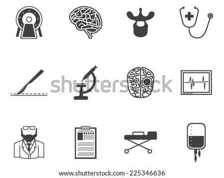 Black Vector Icons Neurosurgery Set Black Stock Vector (Royalty Free ...