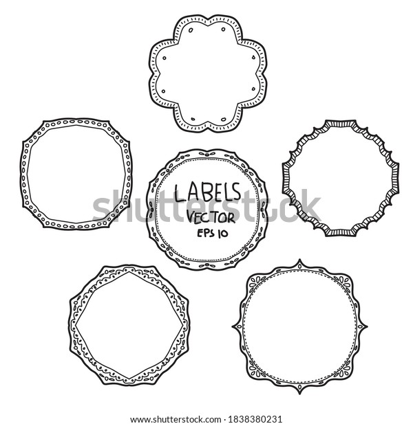 Black Vector Label Hand Drawing Doodle Stock Vector (Royalty Free ...