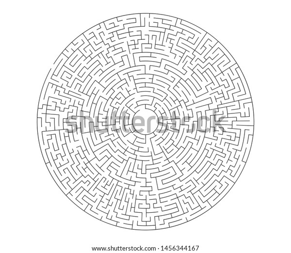 Black Vector Labyrinth Flat Style On Stock Vector (Royalty Free ...