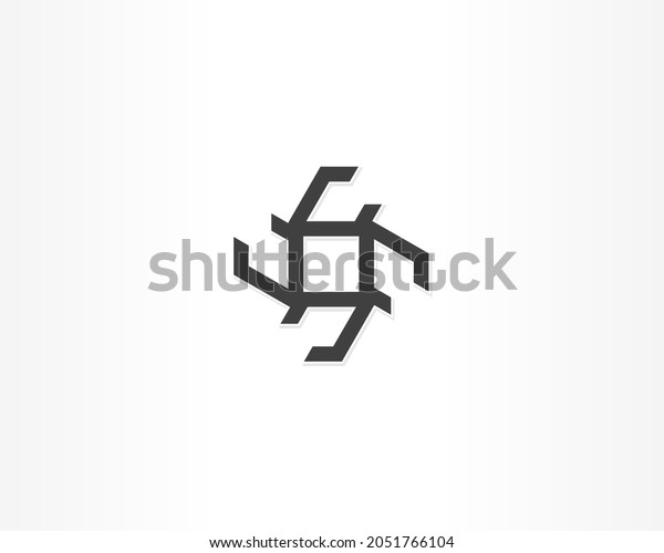 Black Vector Line Shape Logo Design Stock Vector (Royalty Free ...