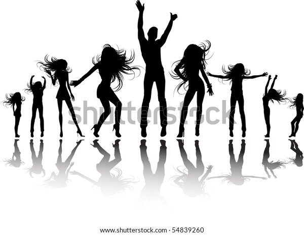 Black Vector Party Silhouette Eps 8 Stock Vector (Royalty Free ...