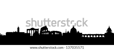Black Vector Rome Silhouette Skyline Stock-Vektorgrafik (Lizenzfrei ...