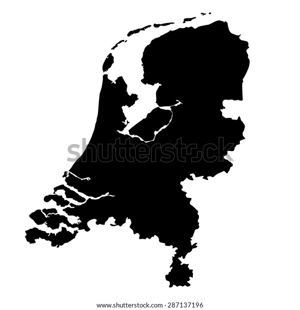 Black Vector Silhouette County Netherlands Isolated Stock Vector ...