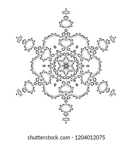 Black Vector Snowflake Mandala Beautiful Winter Stock Vector (Royalty ...