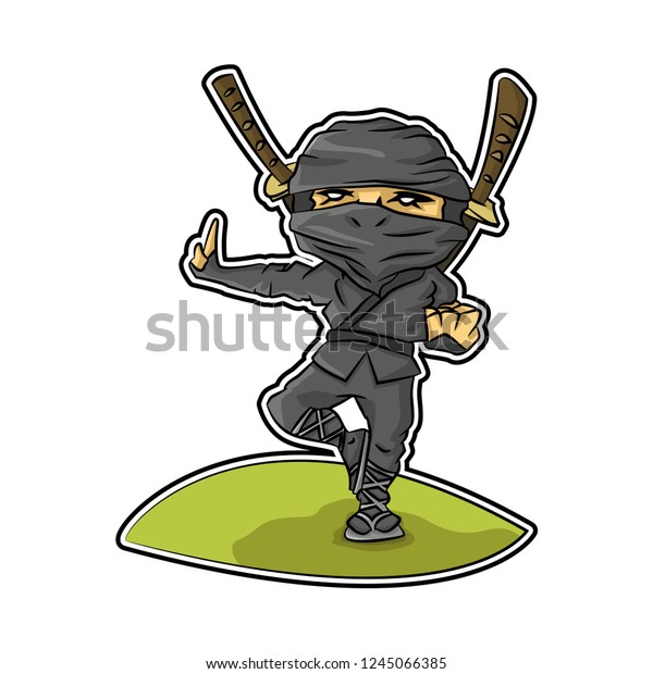 Black Vectore Shadow Warrior Ninja Character Stock Vector (Royalty Free ...