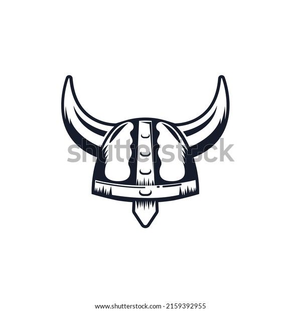 Black Viking Helmet Vector Element Concept Stock Vector (Royalty Free ...